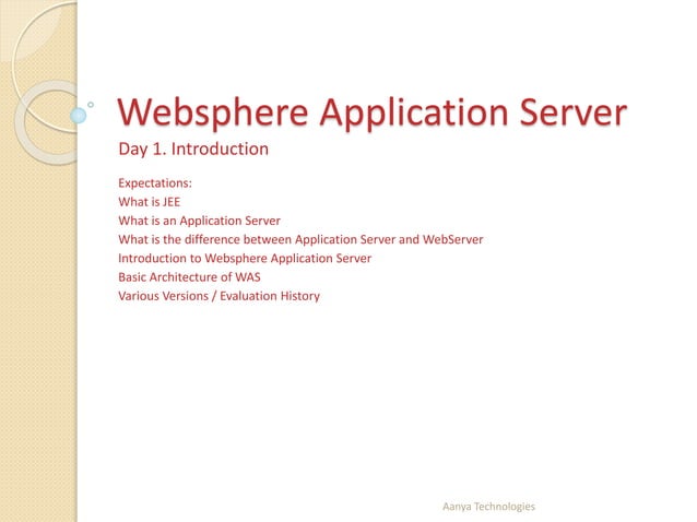 IBM Websphere introduction and installation for beginners | PPTX | Web Development | Internet