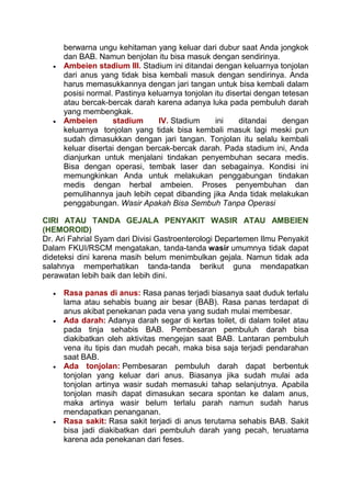 Wasir apakah bisa sembuh tanpa operasi | PDF