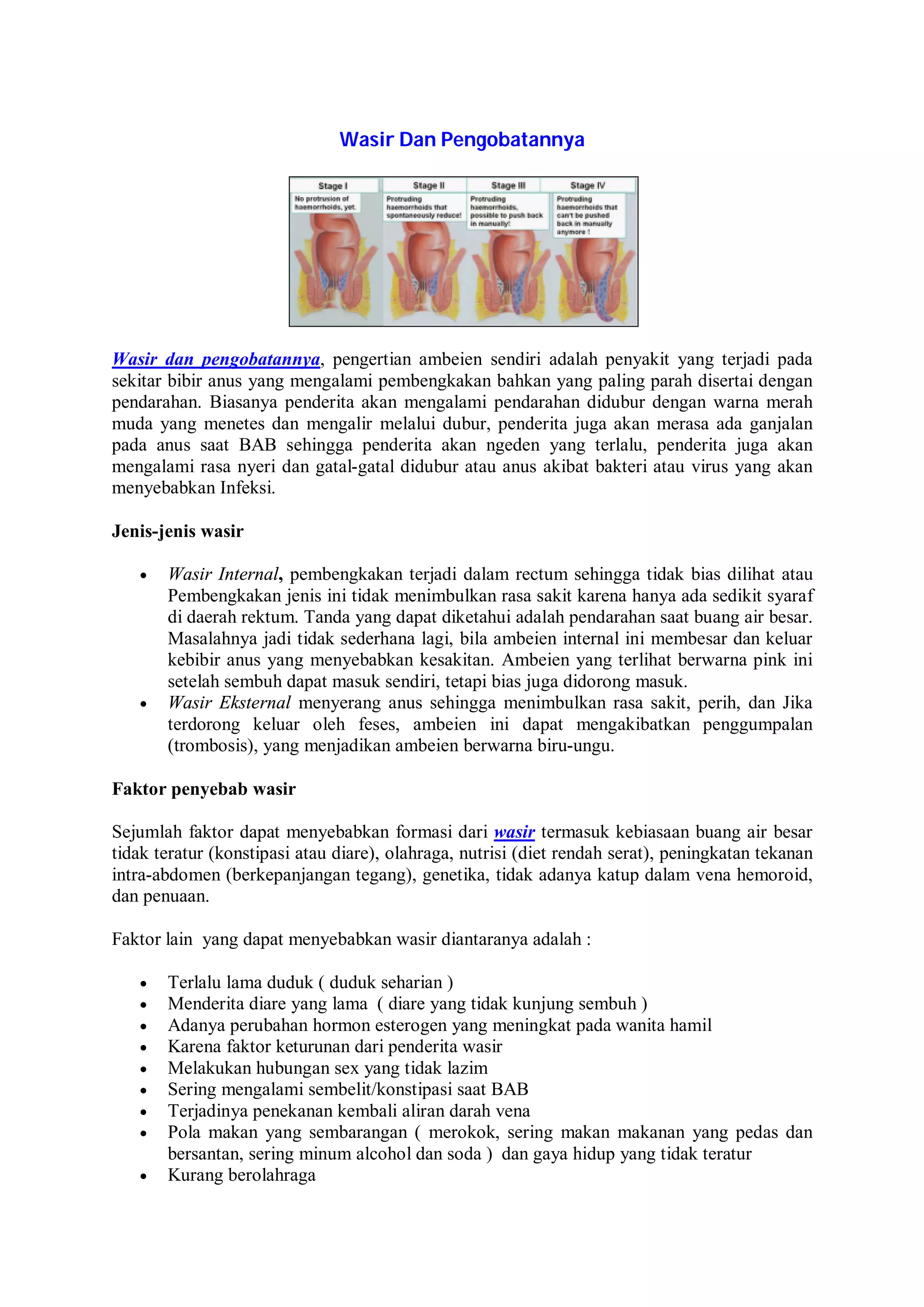 Wasir dan pengobatanya | PDF