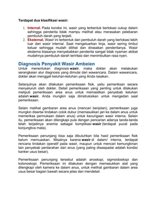 Wasir (hemoroid) benjolan di area dubur | PDF