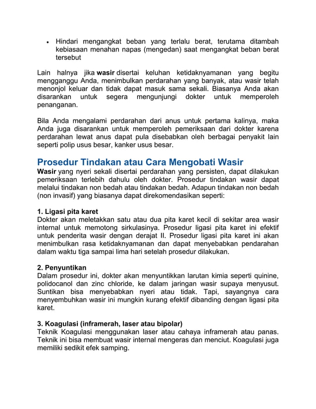 Wasir (hemoroid) benjolan di area dubur | PDF