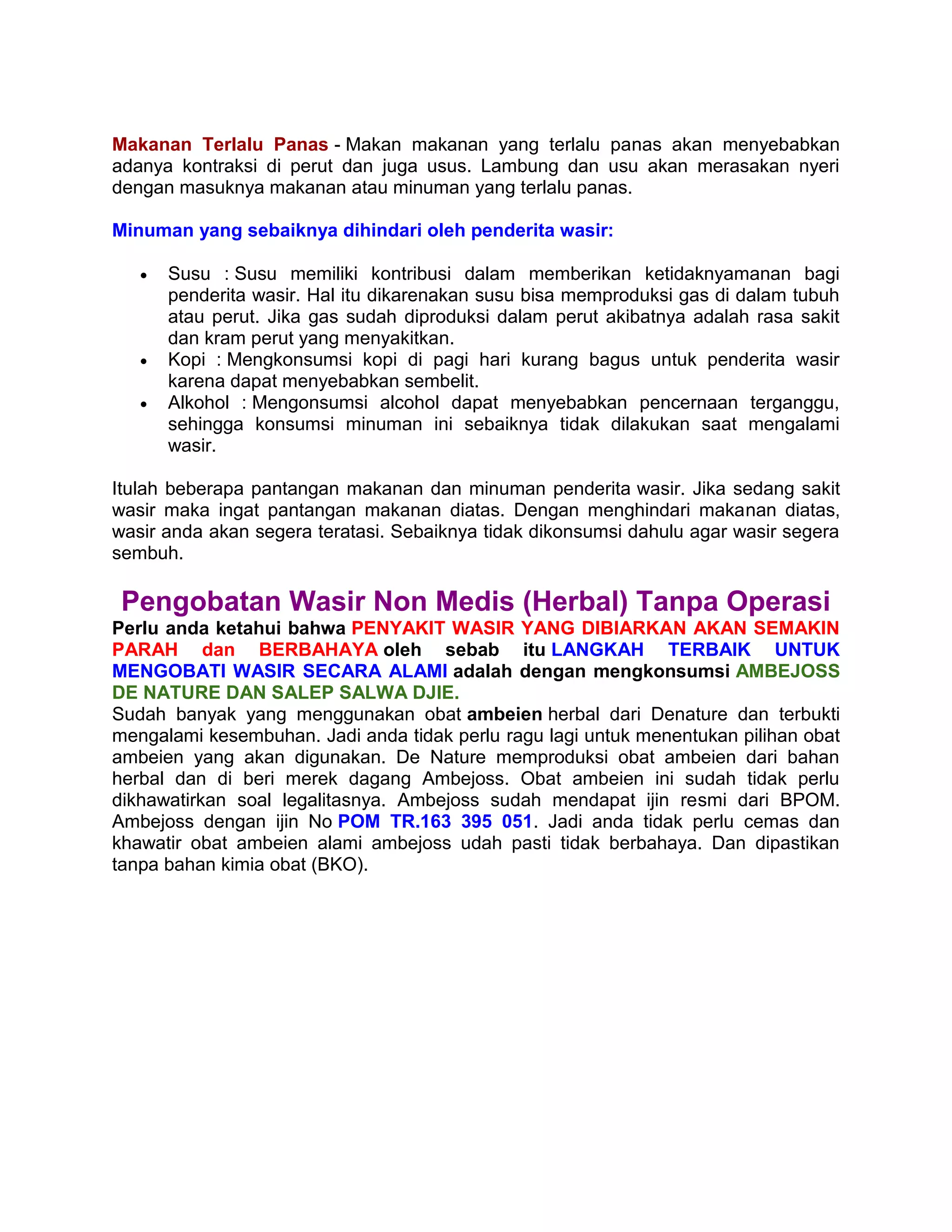 Wasir hemoroid internal dan eksternal beserta obatnya | PDF