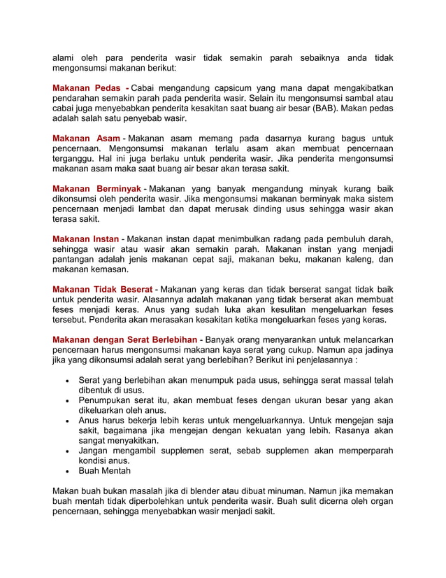 Wasir hemoroid internal dan eksternal beserta obatnya | PDF