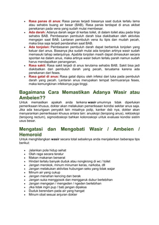 Wasir masih kecil apa perlu di operasi | PDF