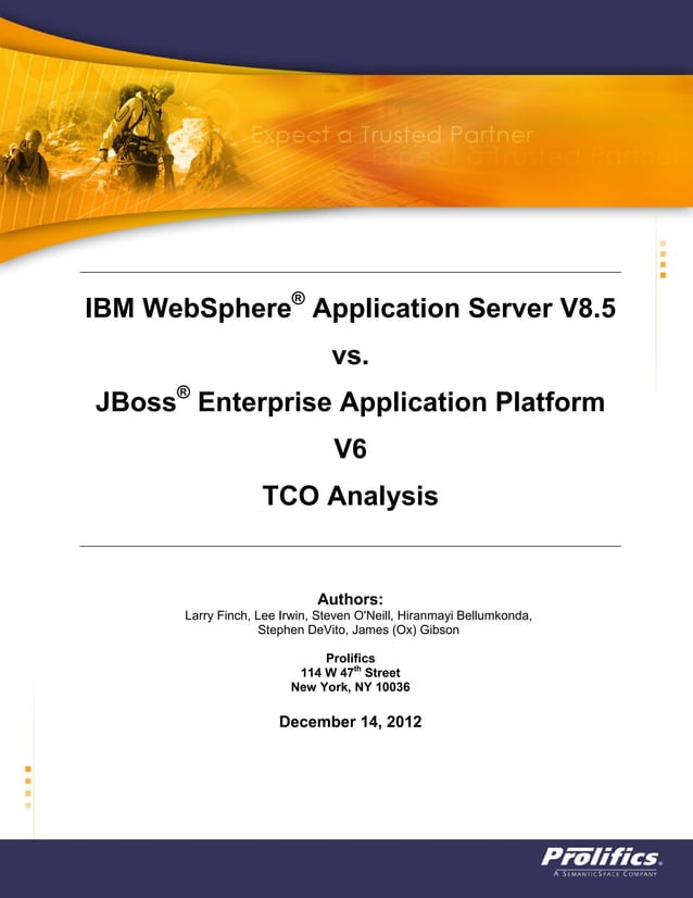 WebSphere Application Server JBoss TCO analysis | PDF