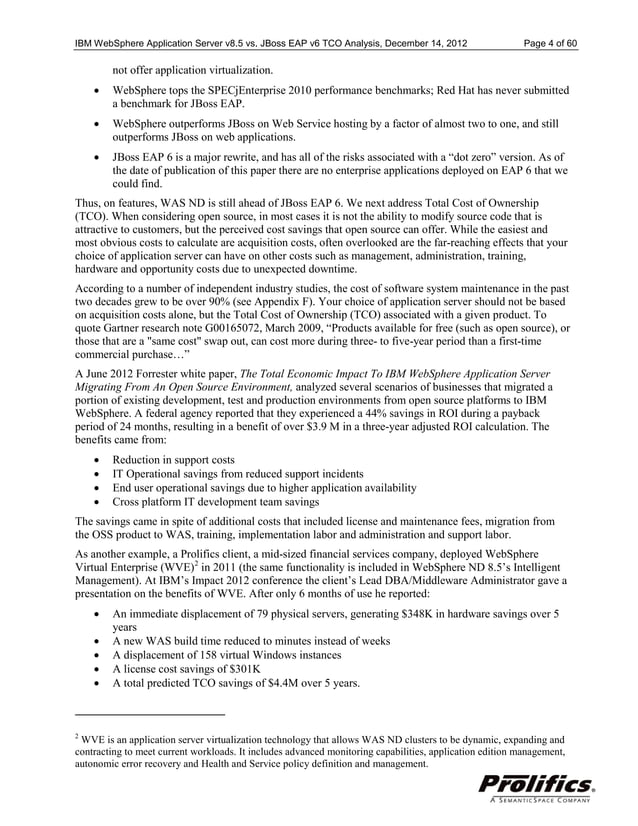 WebSphere Application Server JBoss TCO analysis | PDF