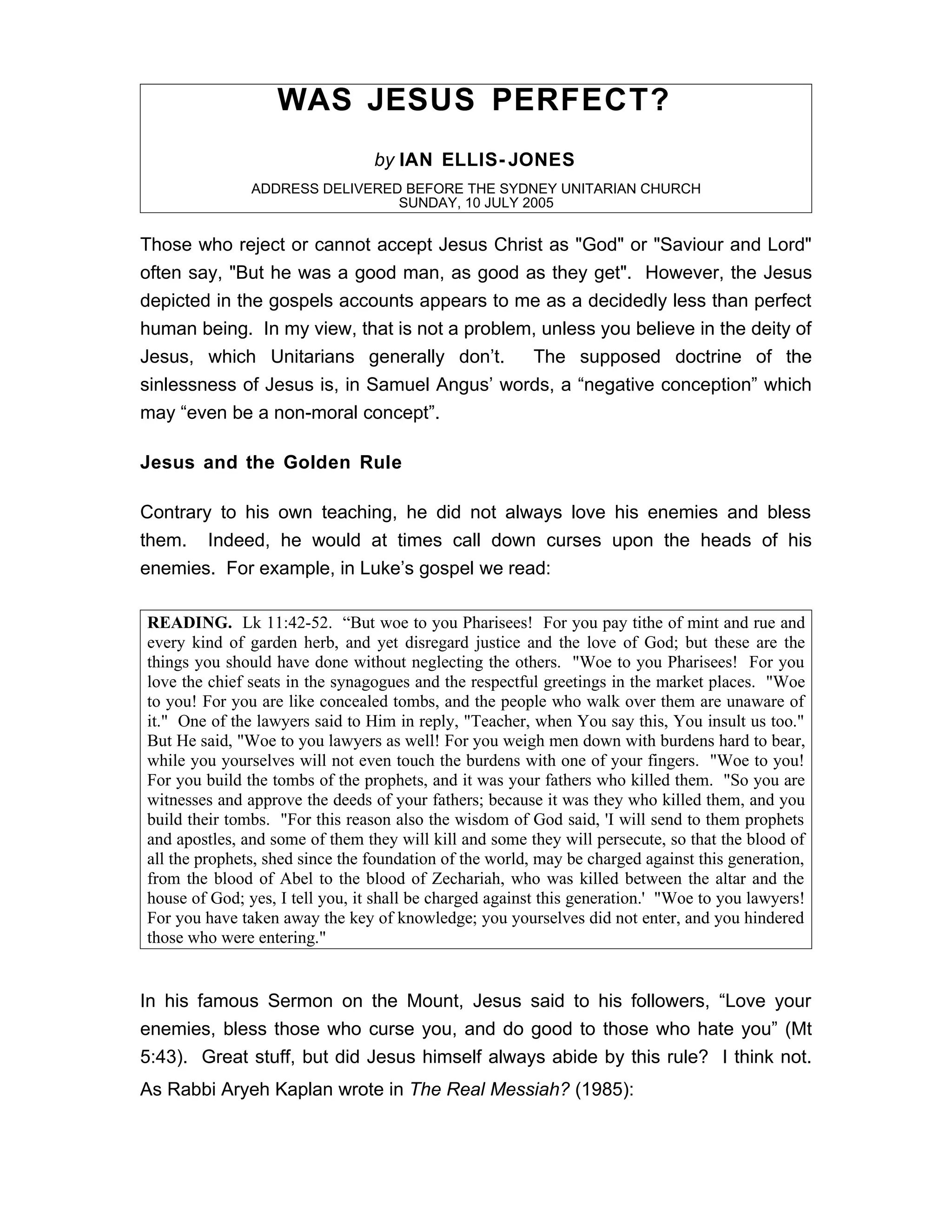 WAS JESUS PERFECT? | DOC | Christianity | Religion & Spirituality