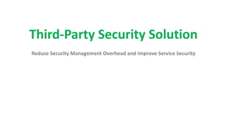 Why Do We Need to Third-Party Security Solution? | PPT