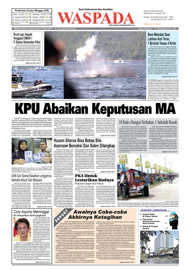 Waspada Nasional 2 Agustus 2009 | PDF