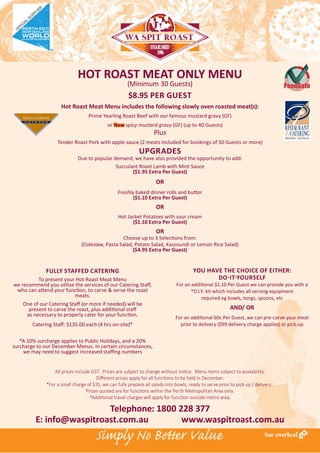 Hot Roast Meat Menu | PDF