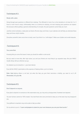 How to pass Wassce | PDF | Educational Assessment | Education