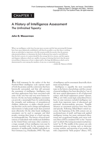 Wasserman 2012 A History of Intelligence Assessment The Unfinished ...