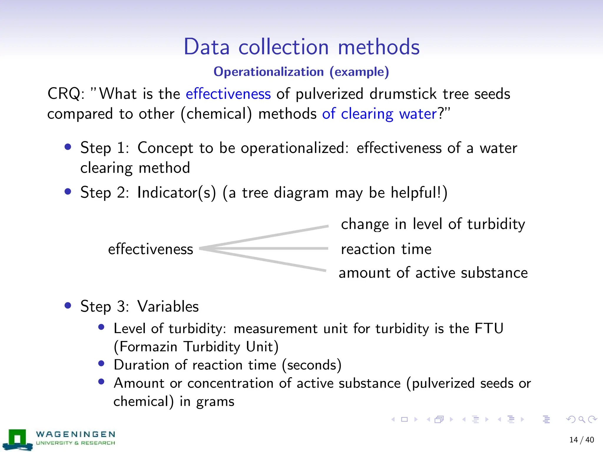 WASS TtP Day 2 Operationalization for research | PDF