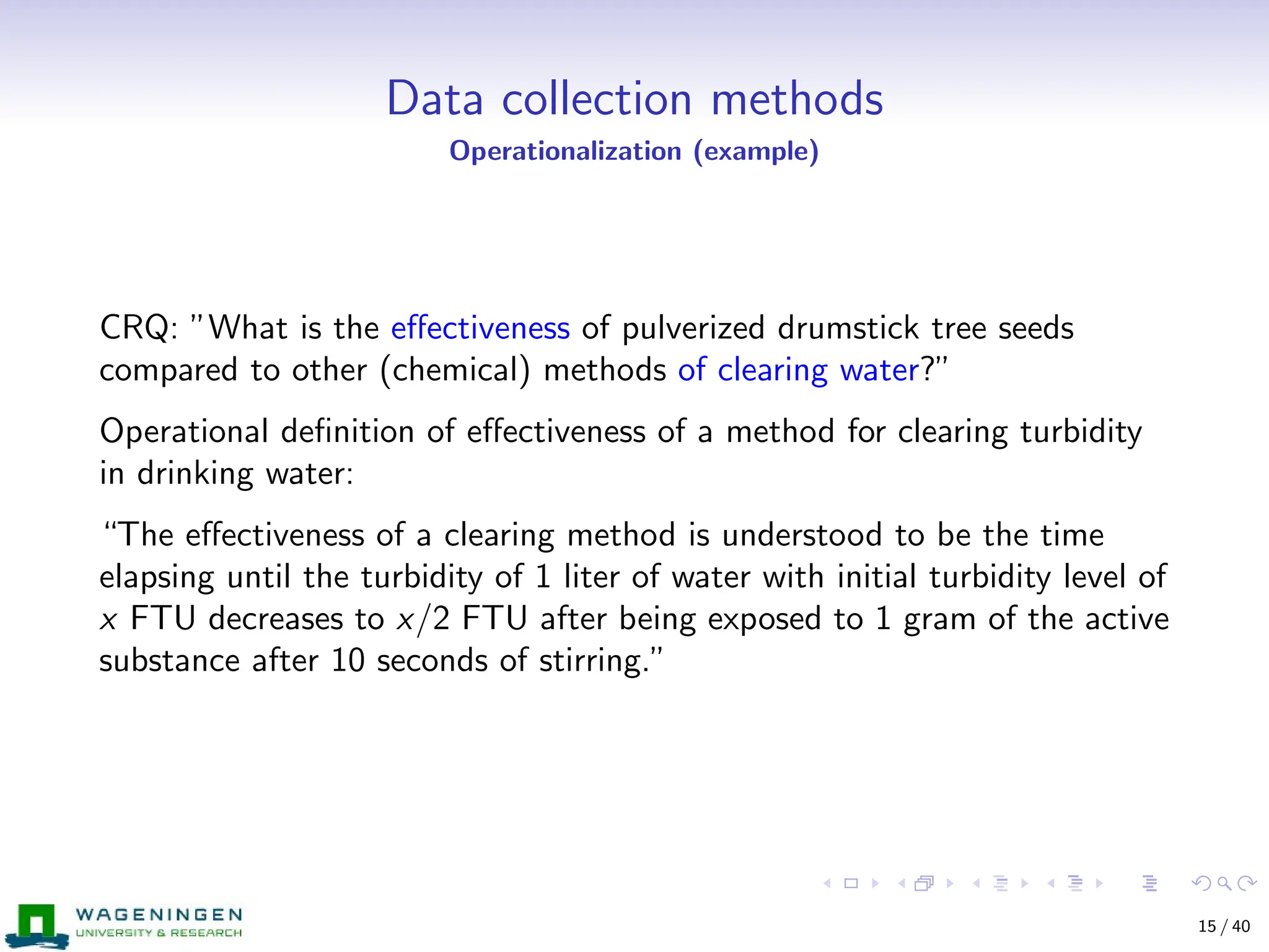 WASS TtP Day 2 Operationalization for research | PDF