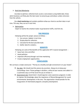 Waste Management Using IOT | PDF