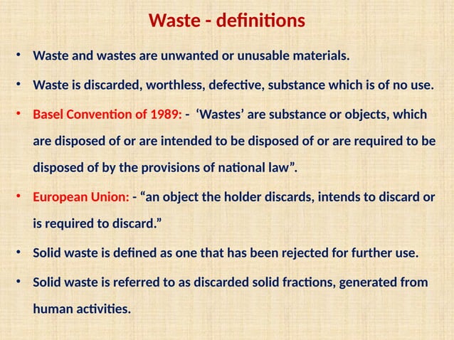 Waste meaning classification and examples | PPT