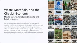 Transforming Waste into Resources: Metals, E-Waste, Rare Earths, and ...