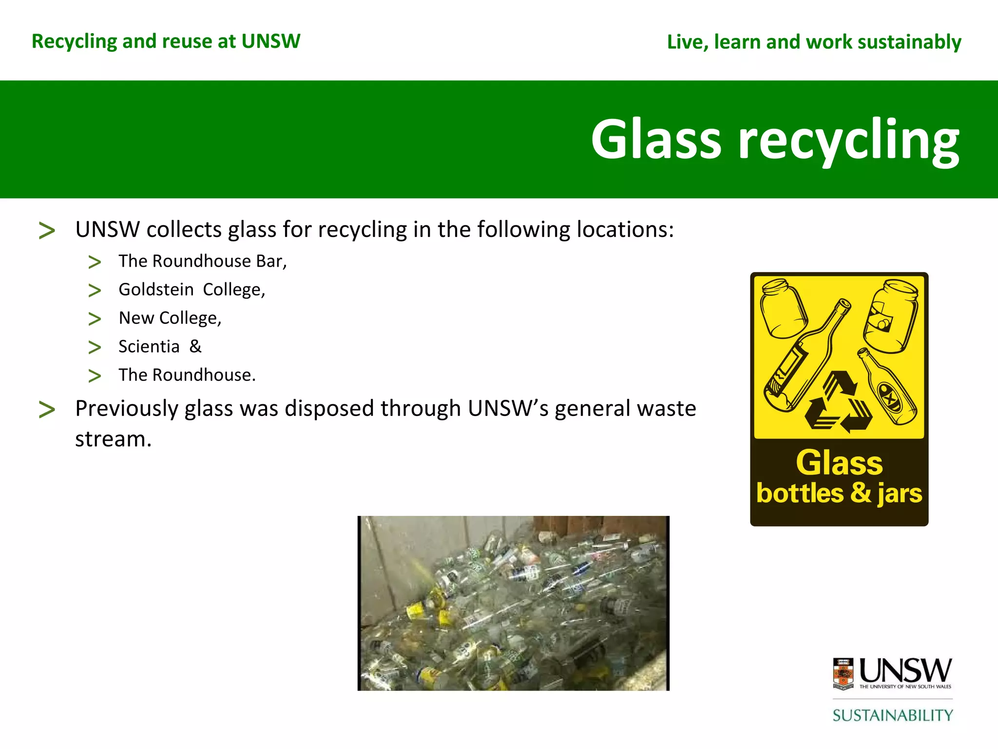 Waste, Recycling and Reuse at UNSW | PPT
