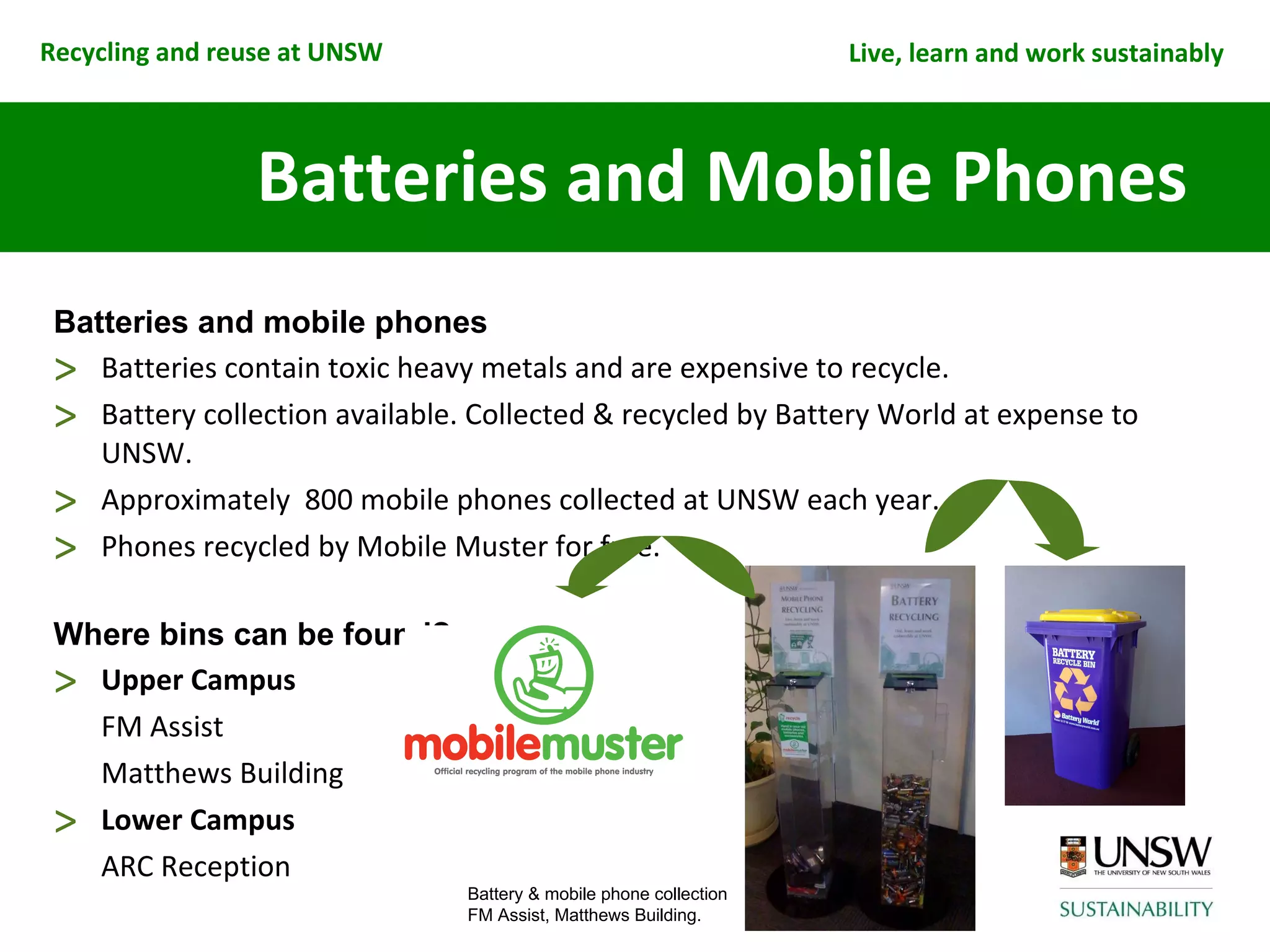 Waste, Recycling and Reuse at UNSW | PPT