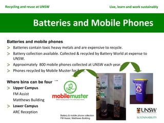Waste, Recycling and Reuse at UNSW | PPT