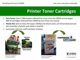 Waste, Recycling and Reuse at UNSW | PPT