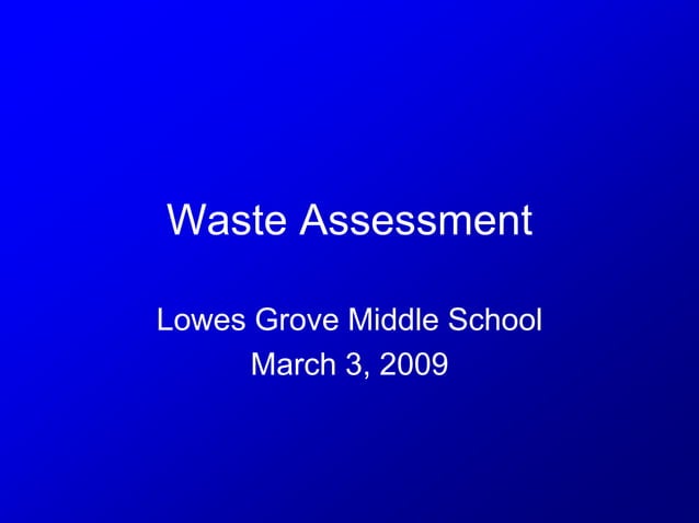 Waste Assessment | PPT