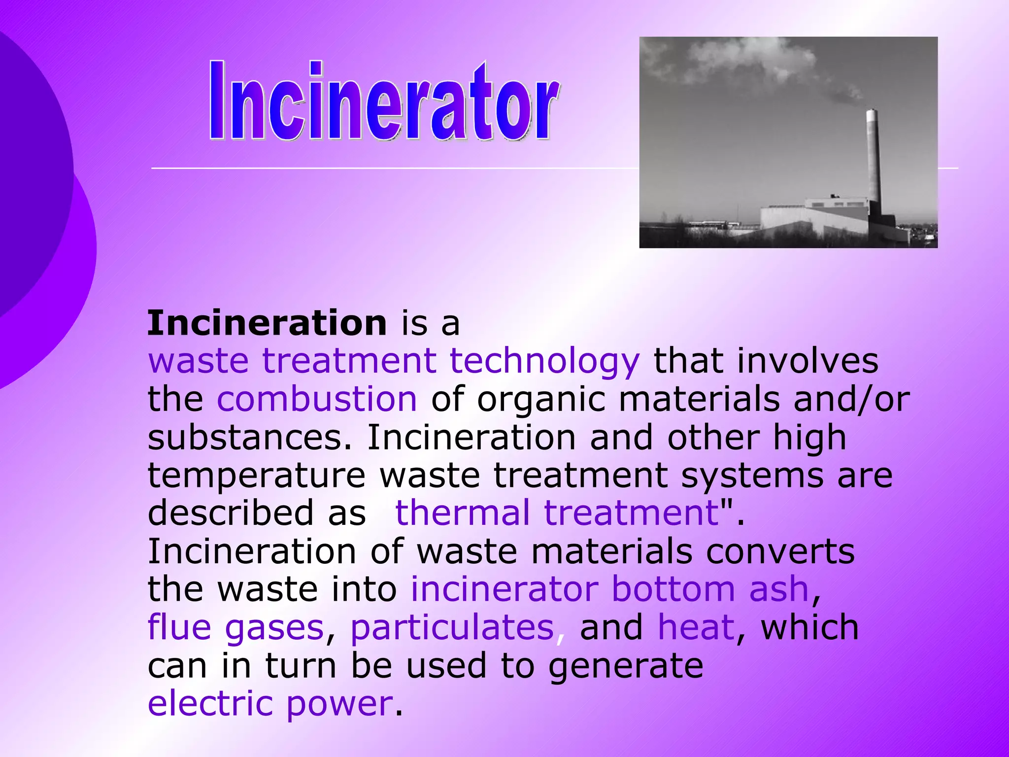 Waste Burning Inceneration | PPT