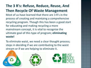 Waste disposal and it's solution for all classes | PPT | Indoor ...