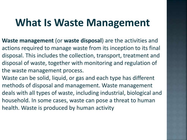 Waste disposal and it's solution for all classes | PPT | Indoor ...