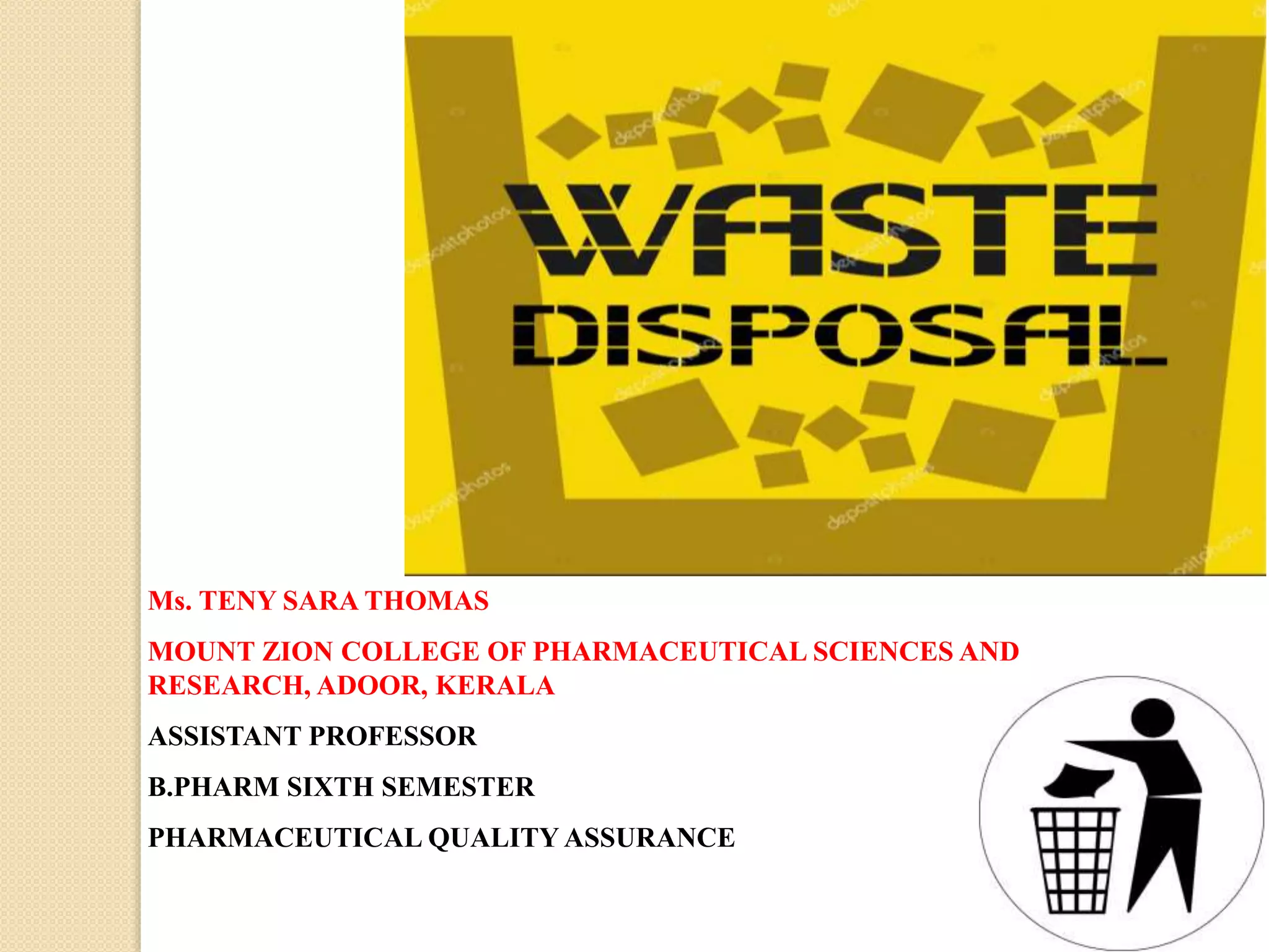 PHARMACEUTICAL WASTE DISPOSAL | PPTX