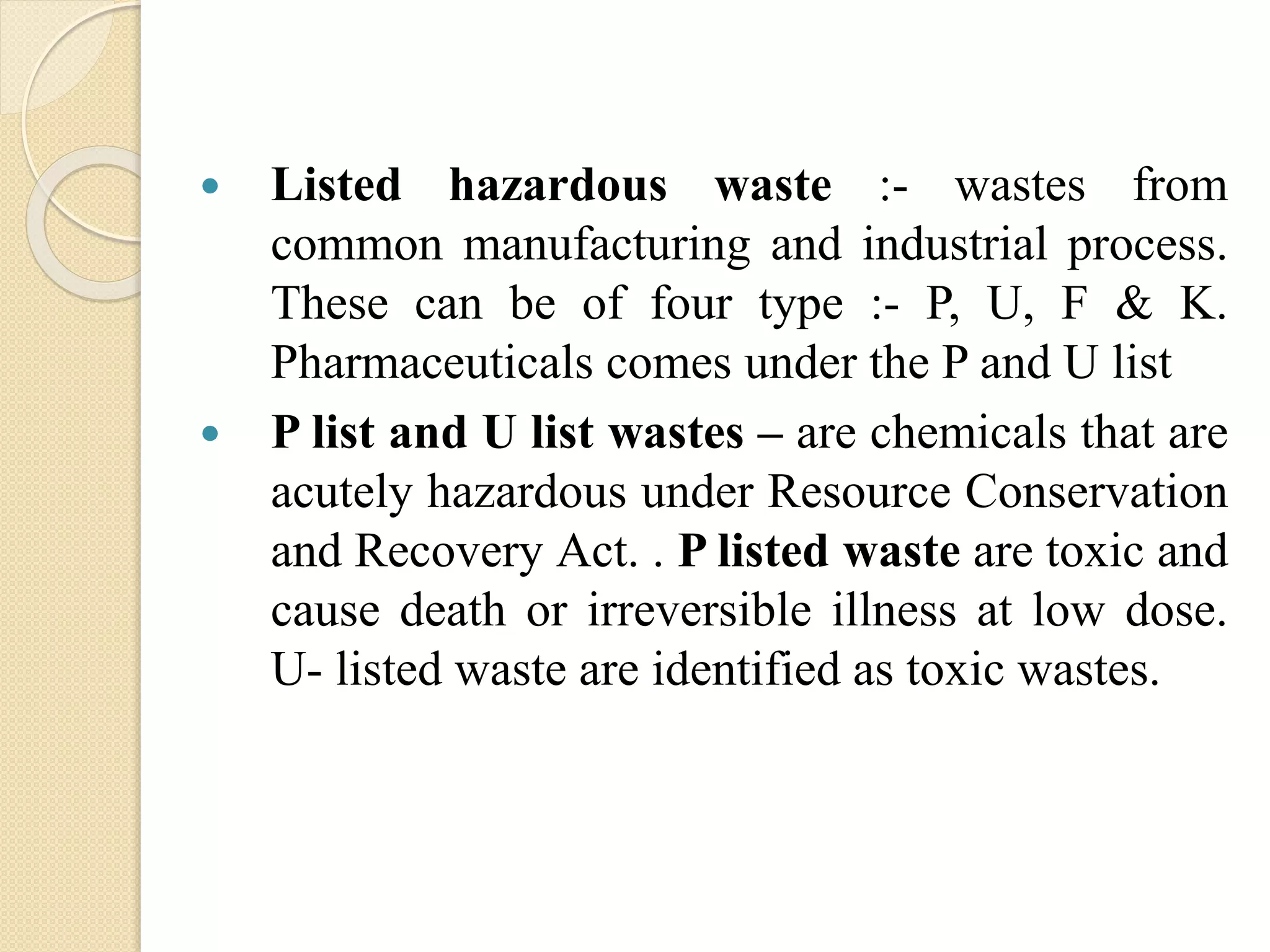 PHARMACEUTICAL WASTE DISPOSAL | PPTX
