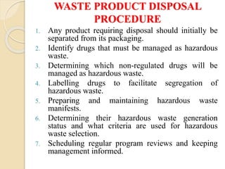 PHARMACEUTICAL WASTE DISPOSAL | PPTX