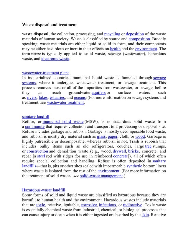 Waste disposal and treatment in microbiological laboratory | PDF