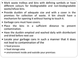 WASTE DISPOSAL IN FOOD SANITATION.pptx | Food & Drink