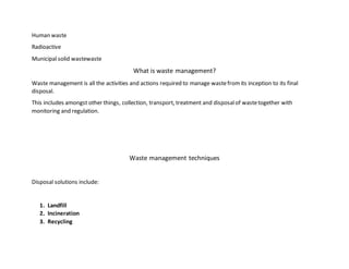 Waste disposal management | PPT
