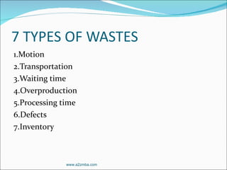 WASTE ELIMINATION | PPT