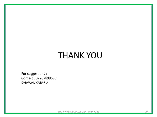 Waste free indore | PPTX | Environmental Services Industry | Industries