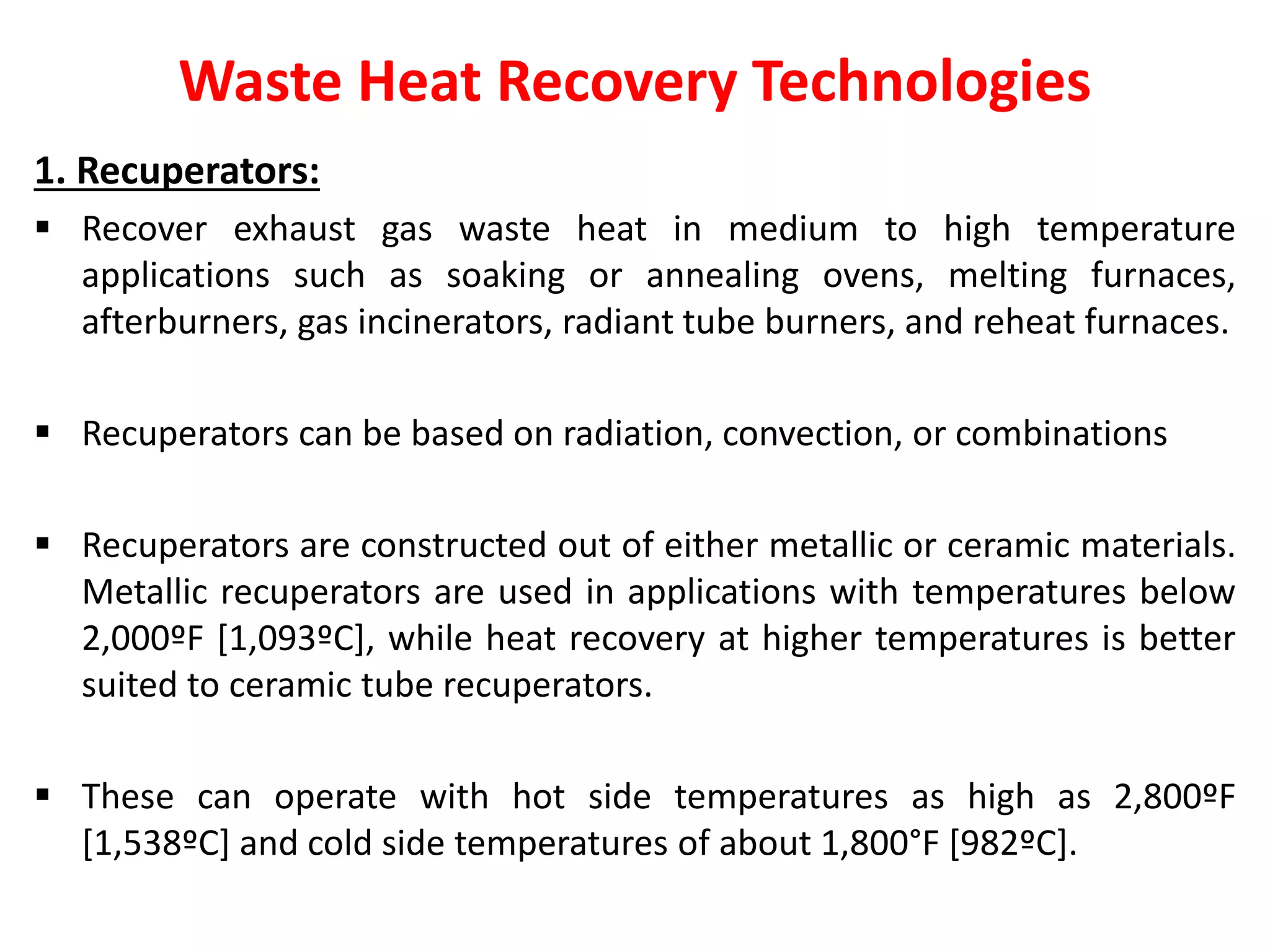 Waste heat recovery | PPTX