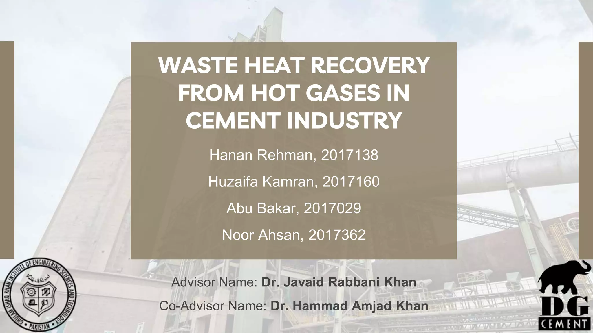 Waste heat recovery from hot gasses in cement industry | PPTX