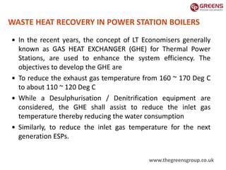 Waste Heat Recovery in Power Station Boilers by Greens Power Equipment ...
