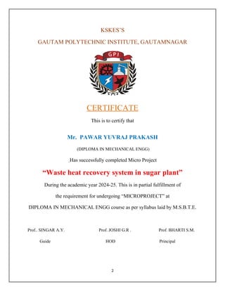waste heat recovery DOUCNMENTS FILES IN DIPLOMA POJRCT | DOCX