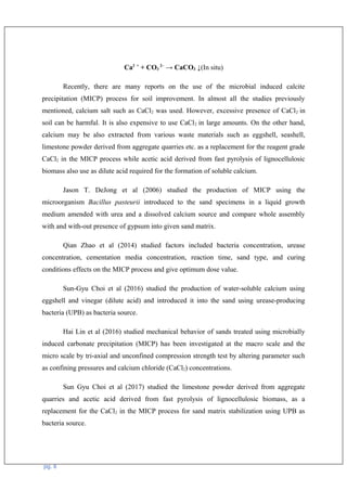 BIOCEMENTATION FOR SAND USING WASTE (CONTAIN CALCIUM SOURCE) | PDF