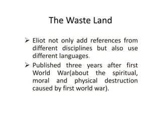 Waste land by t | PPTX