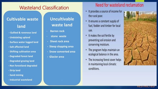 Waste lands and means to reclaim them | PPTX | Agriculture | Industries