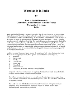 Wastelands in india | PDF