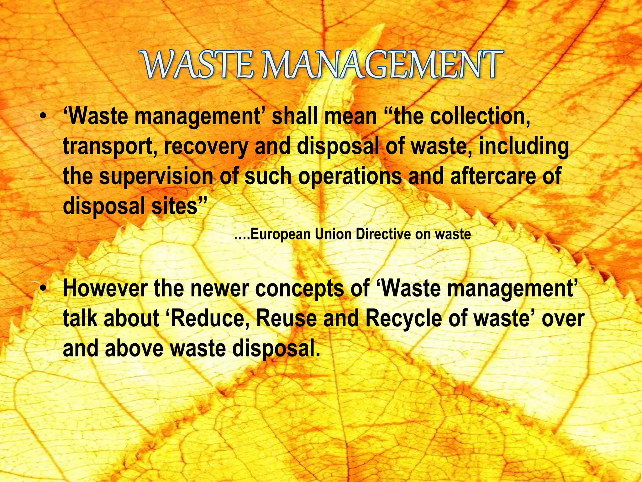 Waste management | PPTX