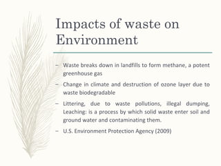 management of waste and its impacts | PPT
