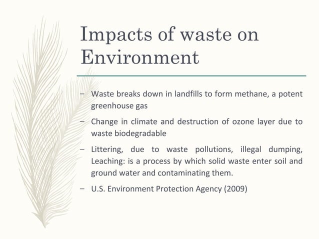 management of waste and its impacts | PPT