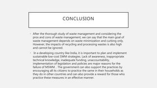Waste management strategies in India. | PPTX