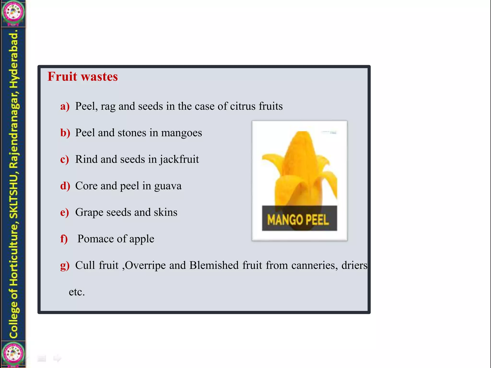 Waste management of fruits | PPTX